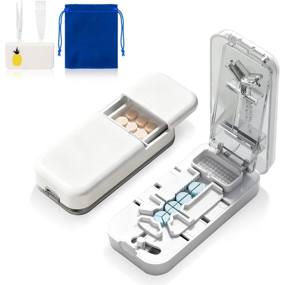 3-in-1 Adjustable for Small & Large Pills, Professional Pill Splitter ...