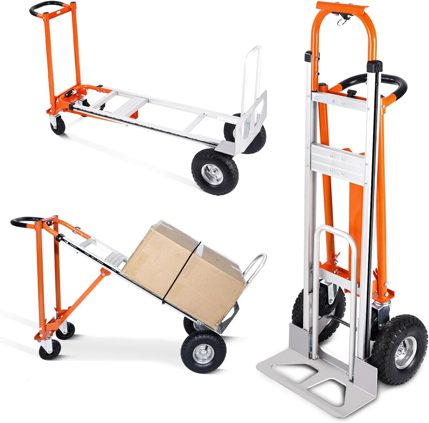 3-in-1 Aluminum Convertible Hand Truck Dolly, 770 lbs Capacity ...