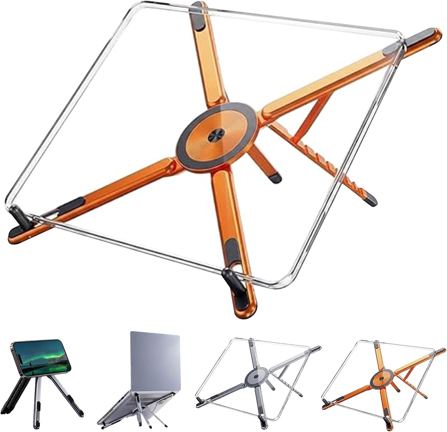 3-in-1 Aluminum Laptop Stand for Desk, 8-Level Height & Angle ...