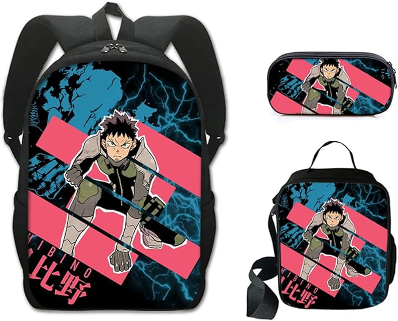 3 in 1 Anime Kaiju No. 8 Backpack Hibino Kafka Bookbag Satchel Daypack ...