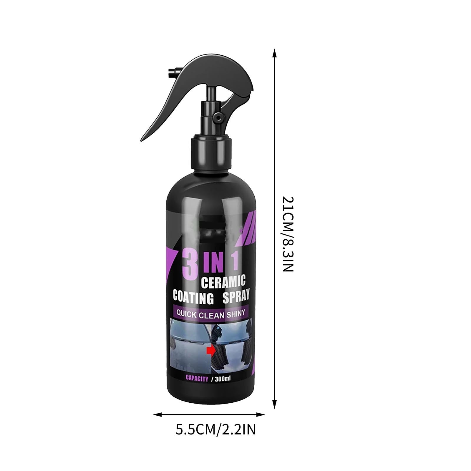 3-in-1 Auto Ceramic Coating, Car Paint Cleaner, Polish & Sealant, Long-Lasting Gloss, Ceramic ...