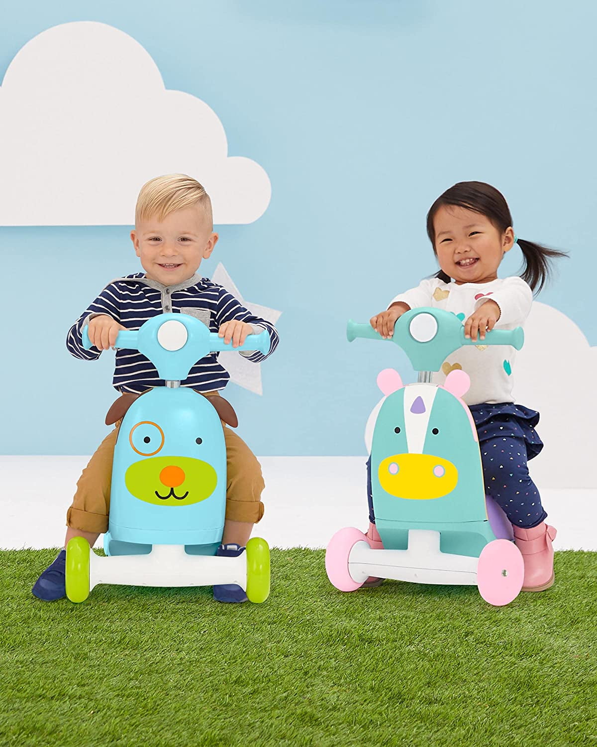 3-in-1 Baby Activity Push Walker to Toddler Scooter, Zoo Dog and Snack ...