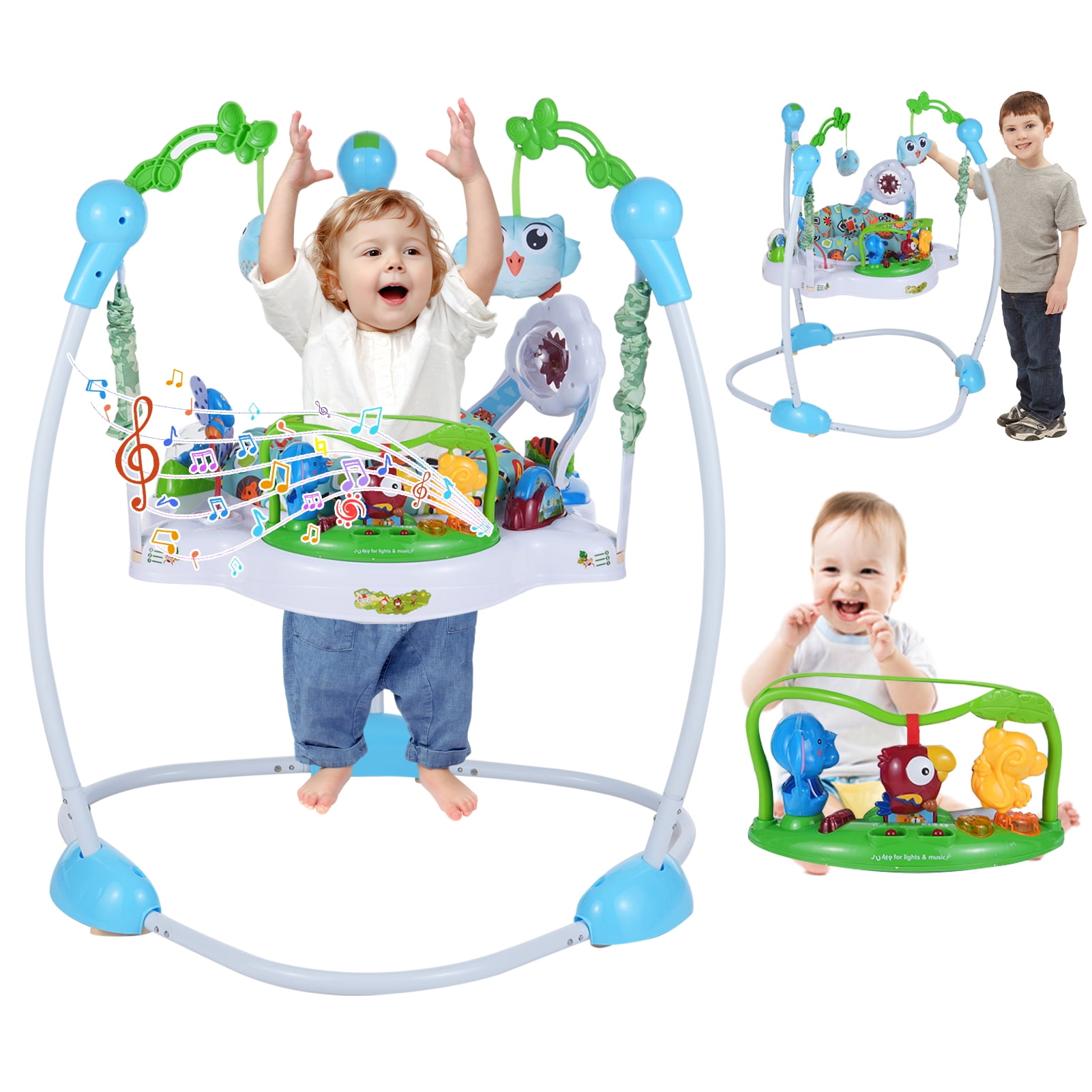 3-in-1 Baby Jumper with Interactive Toys, Baby Bouncer Activity Center ...