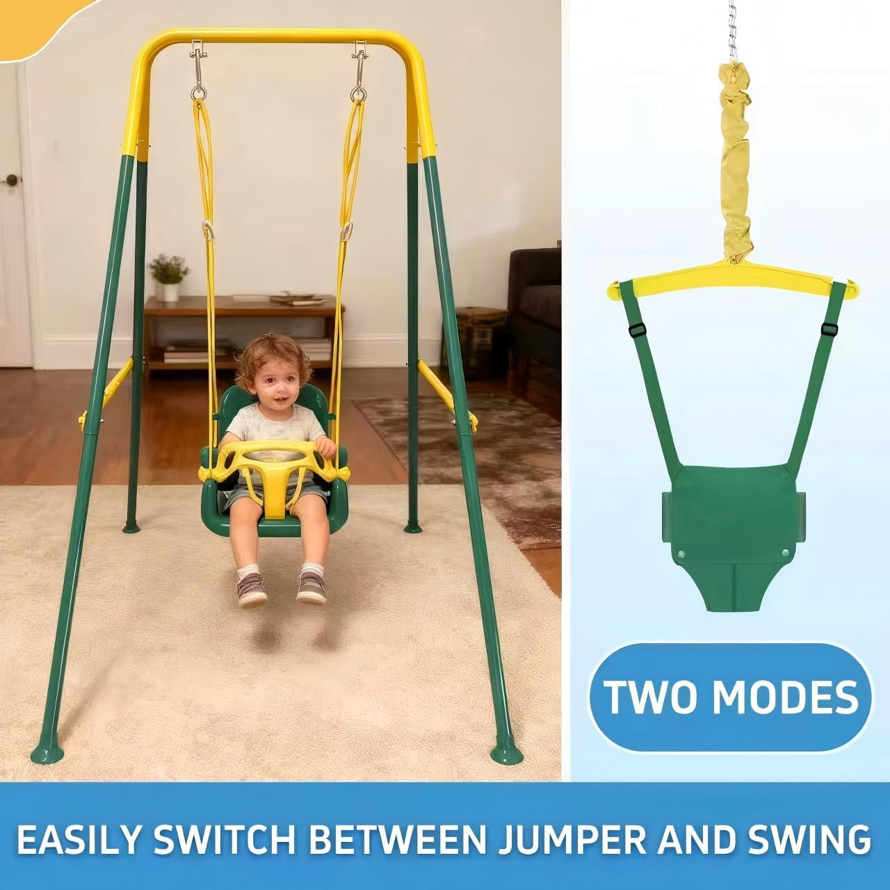 2 in 1 Baby Jumper and Bouncer, Baby Swing Outdoor, Toddler Swing Sets ...