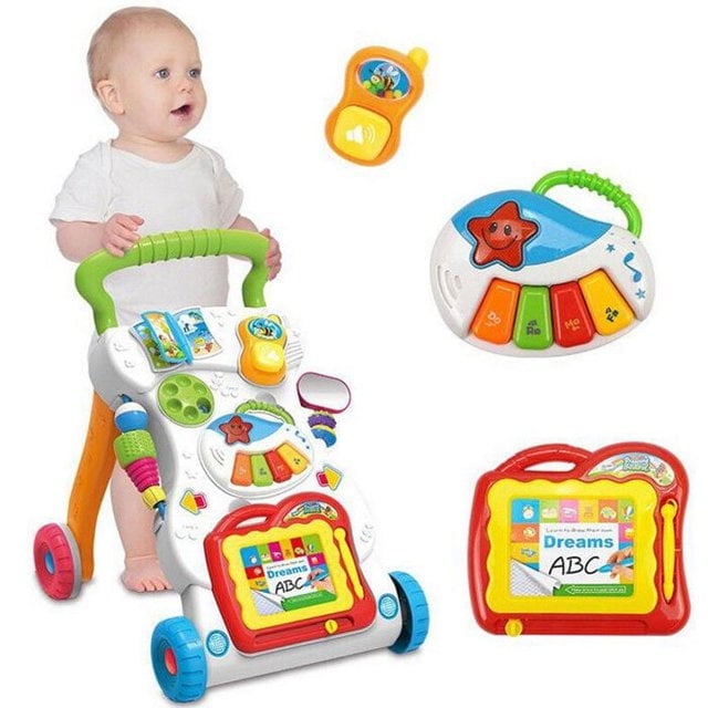 3 in 1 Baby Walker,Sit to Stand Learning Walkers with Lights & Sounds ...