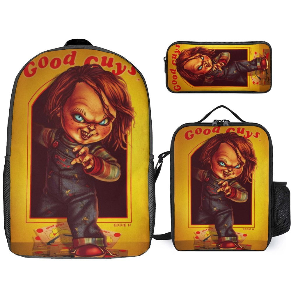 3 in 1 Backpack Set Chucky High Capacity Bookbag with Lunch Box And ...