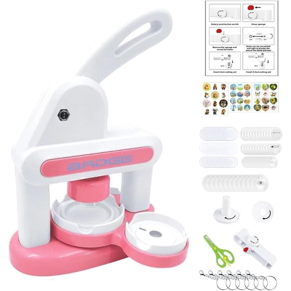 3-in-1 Badge Maker Machine, DIY Button Press Kit with 86-Piece Set for ...