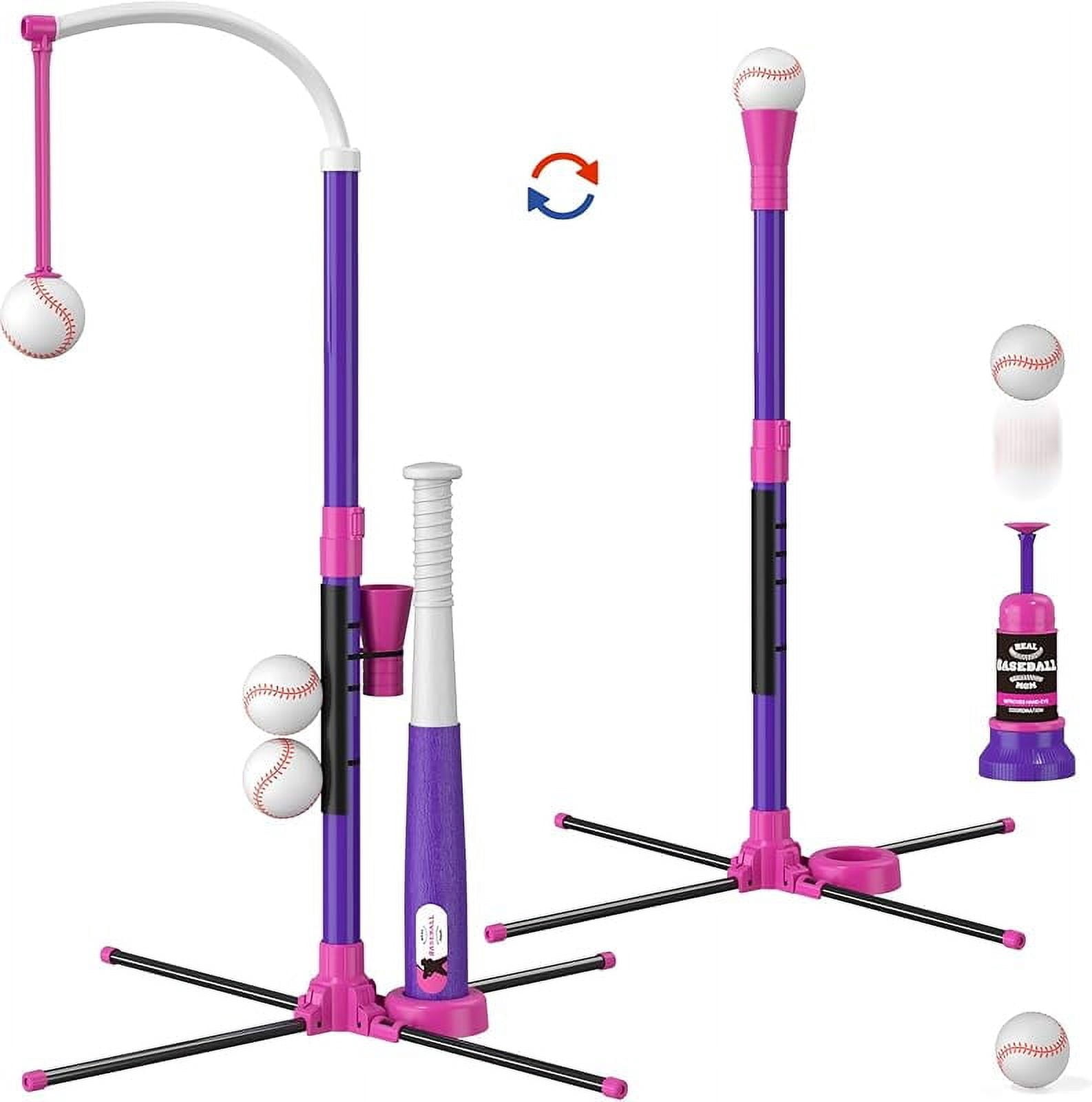 3-in-1 Baseball Set for Kids 3-5 - Tee Ball Stand, Hanging Tee, Ball ...