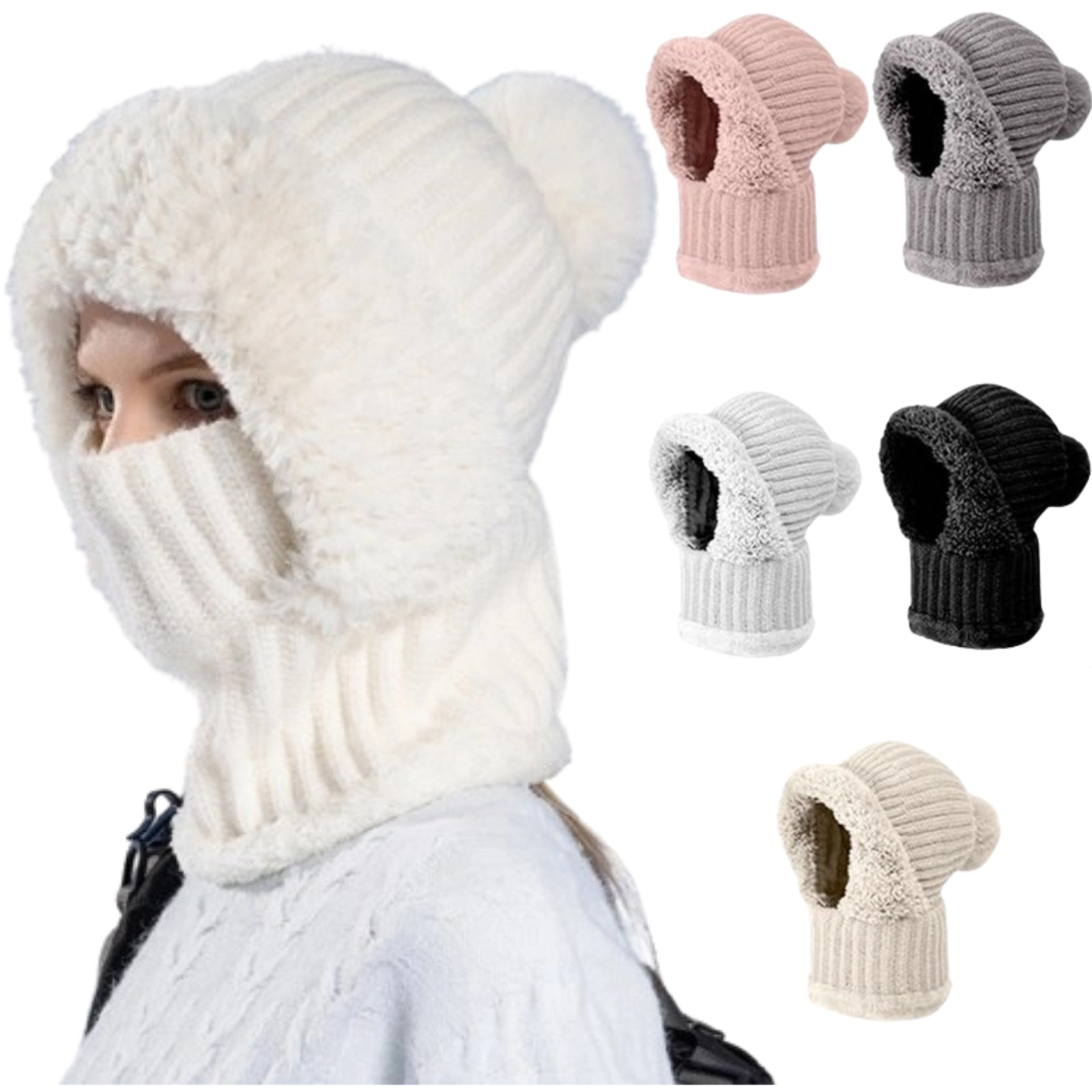 3 in 1 Beanie Hat for Women, 2026 new 3-in-1 Knitted Beanie Hat, Winter ...