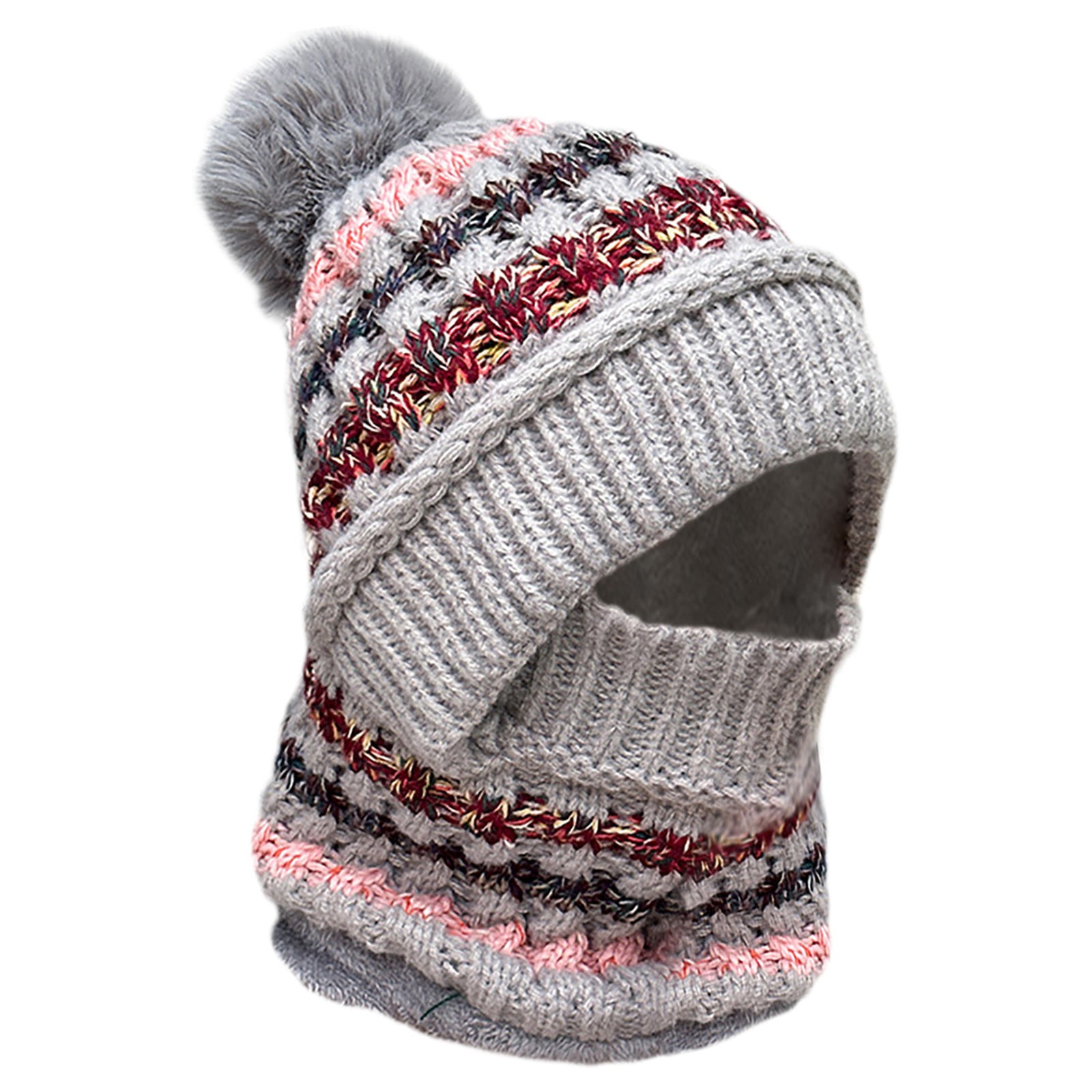3 in 1 Beanie Hat with Scarf And Mask Winter Hats for Women Thermal ...