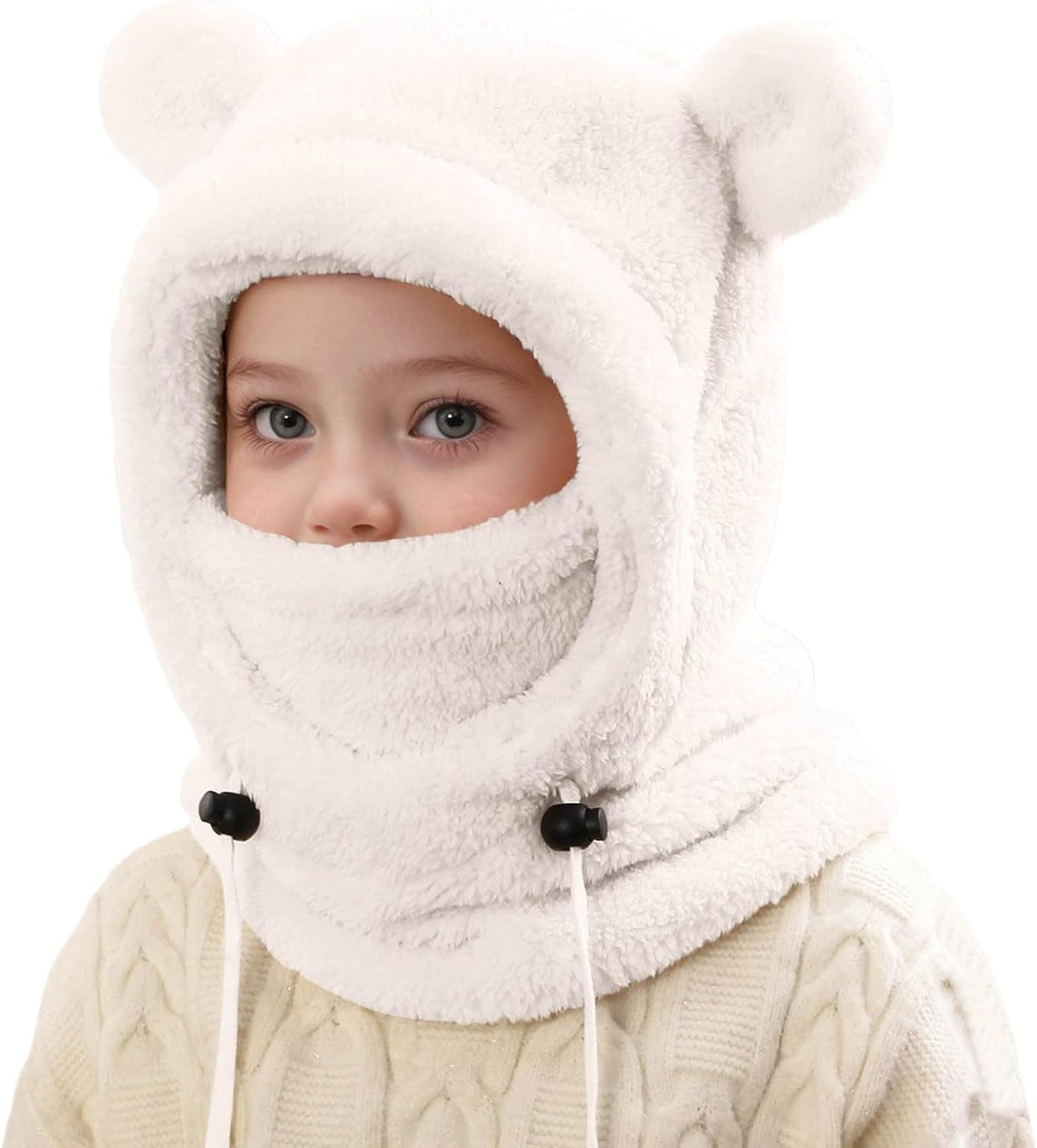 3 in 1 Beanie Hat with Scarf and Mask Boys Girls Cute Thermal ...