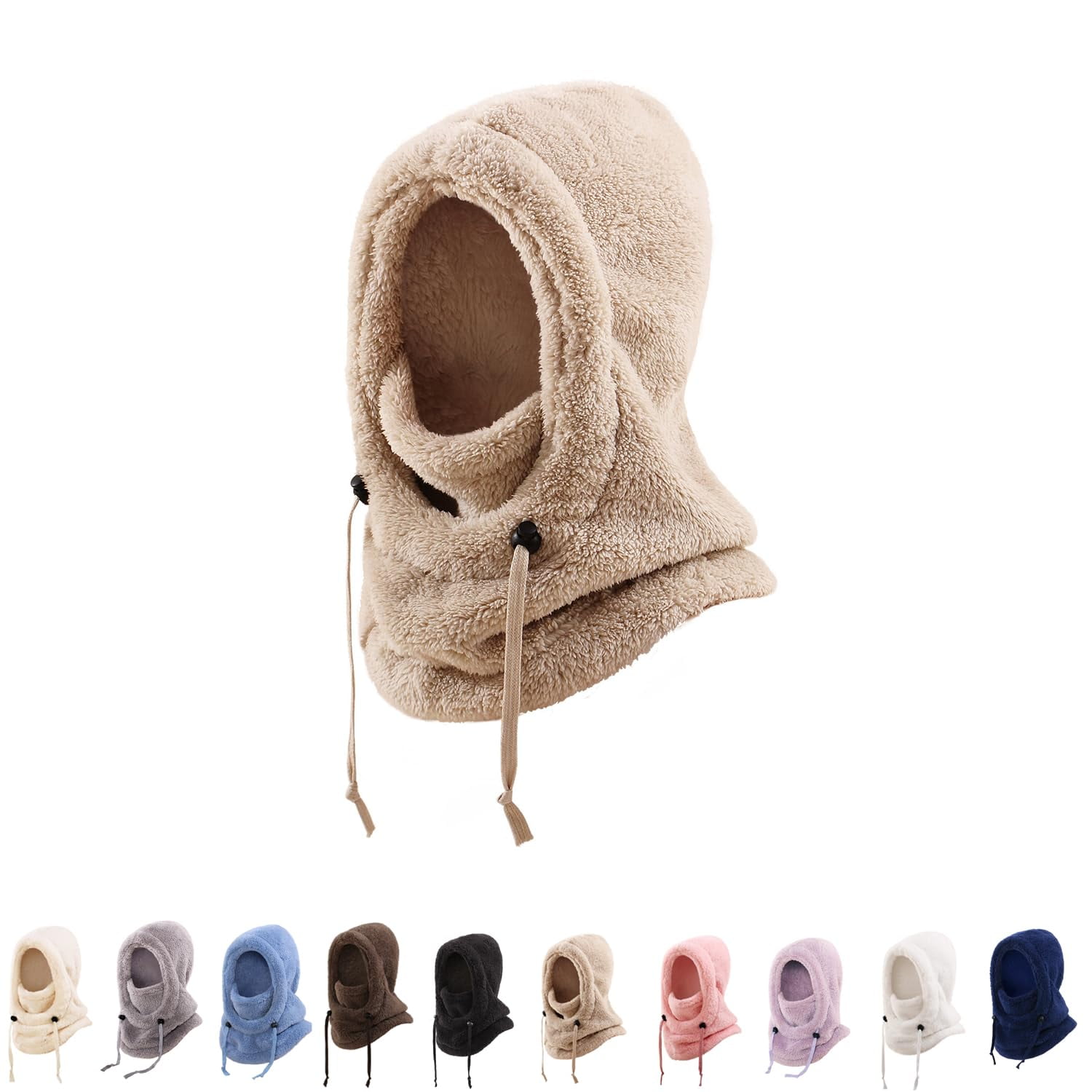 3 in 1 Beanie Hat with Scarf and Mask Kids Unisex Winter Warm Fleece ...