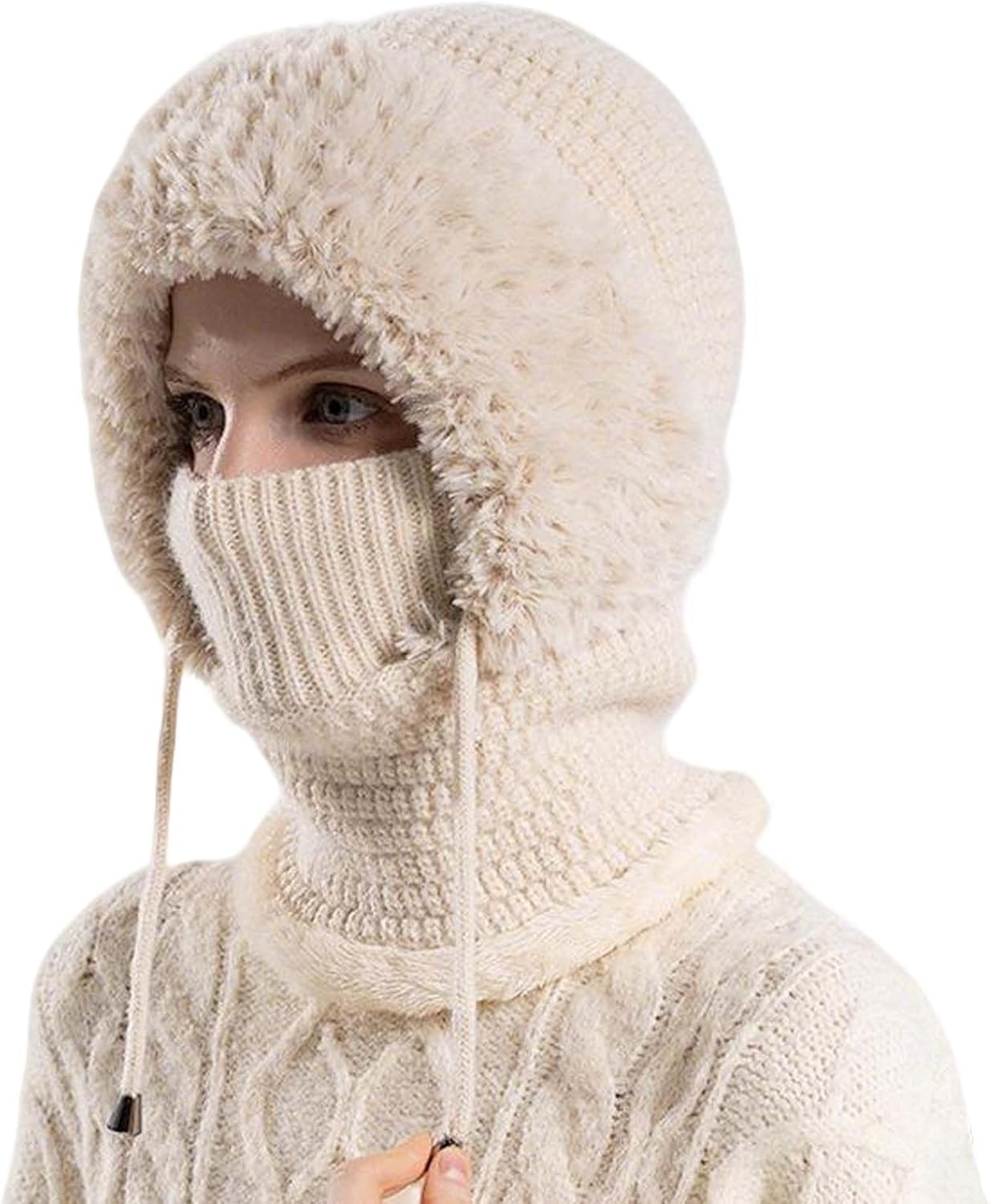 3 in 1 Beanie Hat with Scarf and Mask for Men & Women, Fleece Lined Ski ...