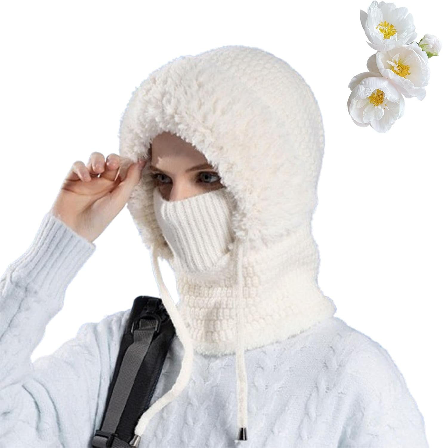 3 in 1 Beanie Hat with Scarf and Mask for Women, Windproof Winter ...