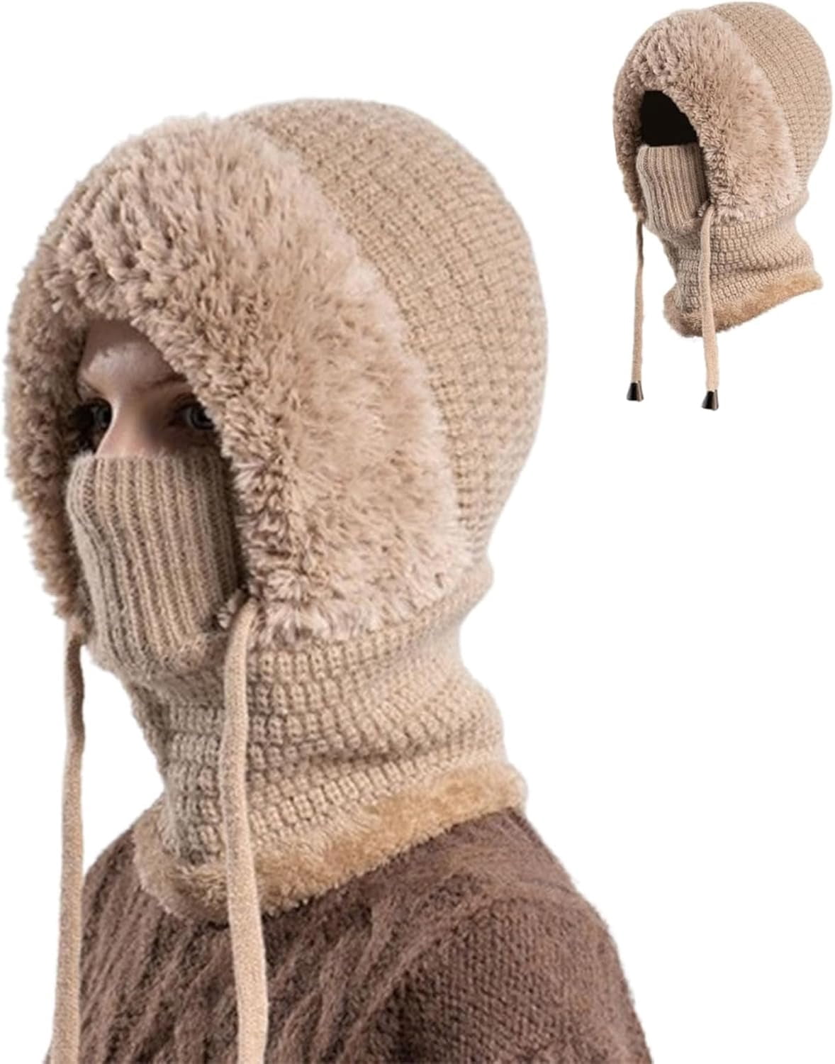 3 in 1 Beanie Hat with Scarf and Mask for Women – Winter Balaclava ...