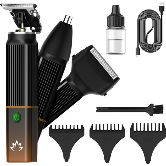 3-in-1 Beard Trimmer Kit for Men - Rechargeable Electric Hair Trimmer ...
