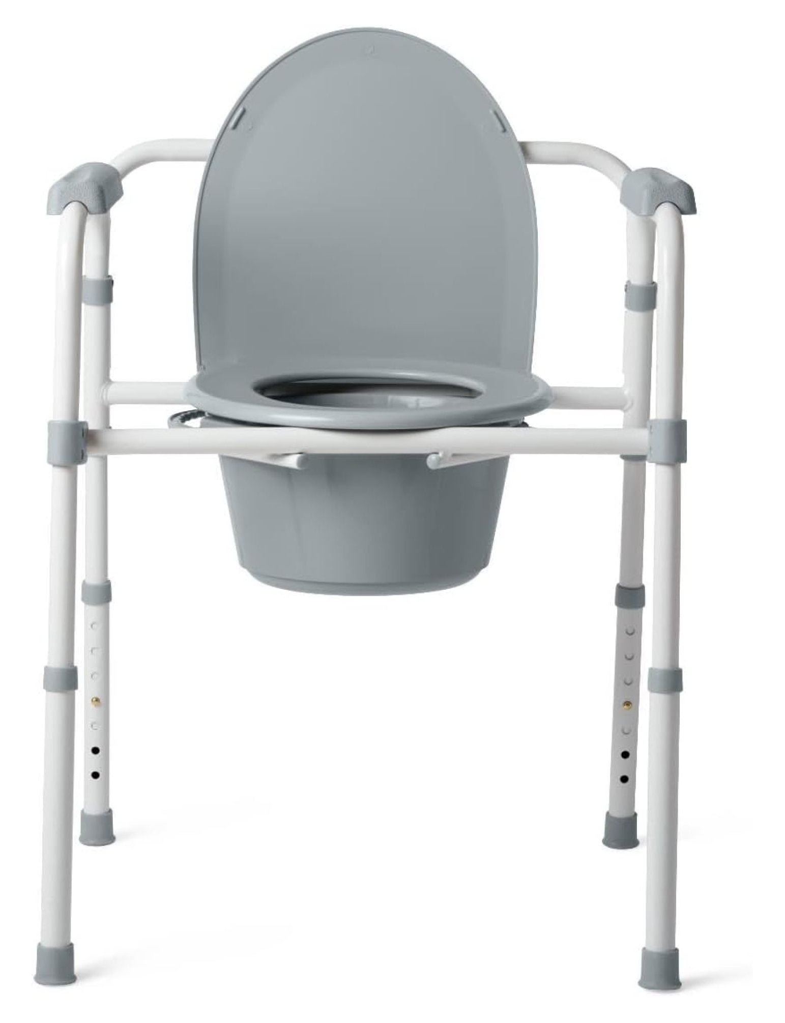 3-in-1 Bedside Commode Chair – Steel Folding Frame, 7.5 QT Bucket, 350 ...