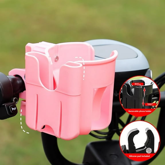 3-in-1 Bike Cup Holder with Cell Phone Keys Holder, Bike Water Bottle Holders, Universal Bar ...