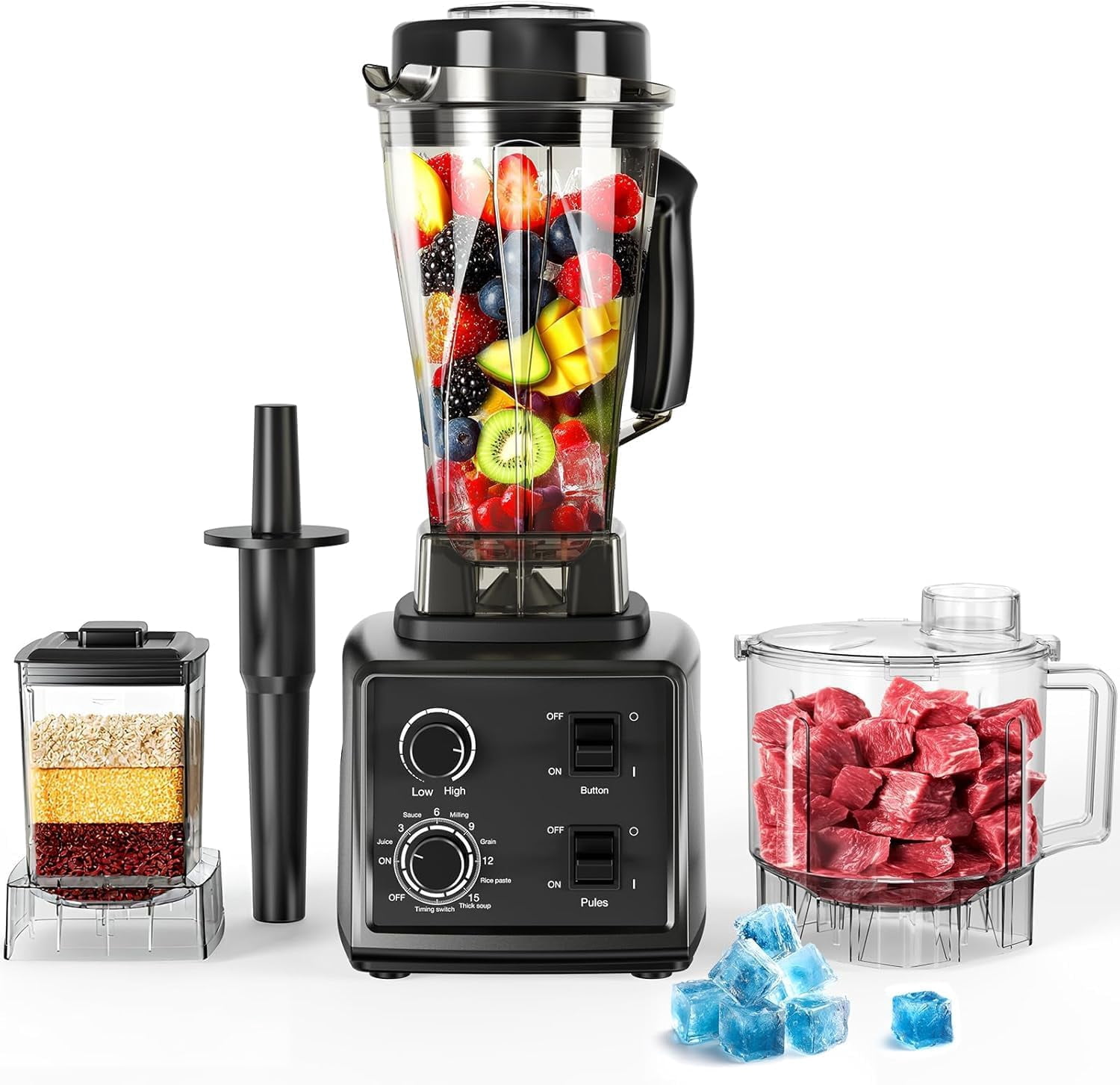 3-in-1 Blender and Food Processor Combo for Smoothies Shakers, 1500W ...