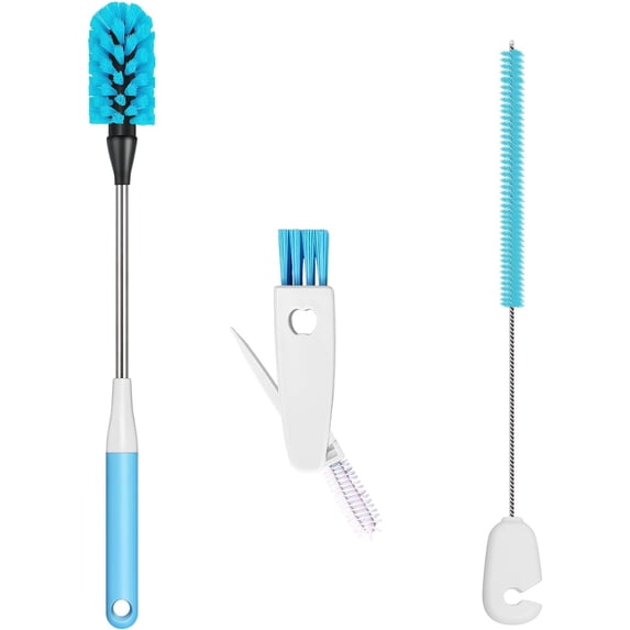 3-in-1 Bottle Brush, 15 Inches Long Handle Kitchen Water Bottle Brush ...