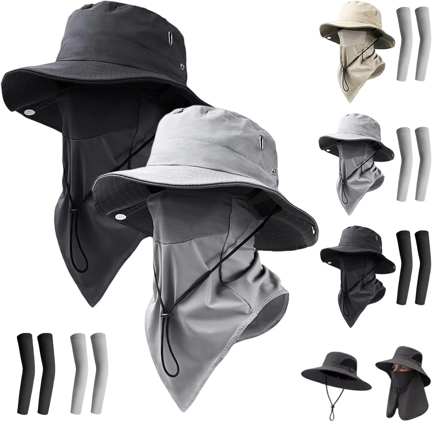 3-in-1 Breathable Fisherman Hat, 360° UV Protection Outdoor Fisherman's ...
