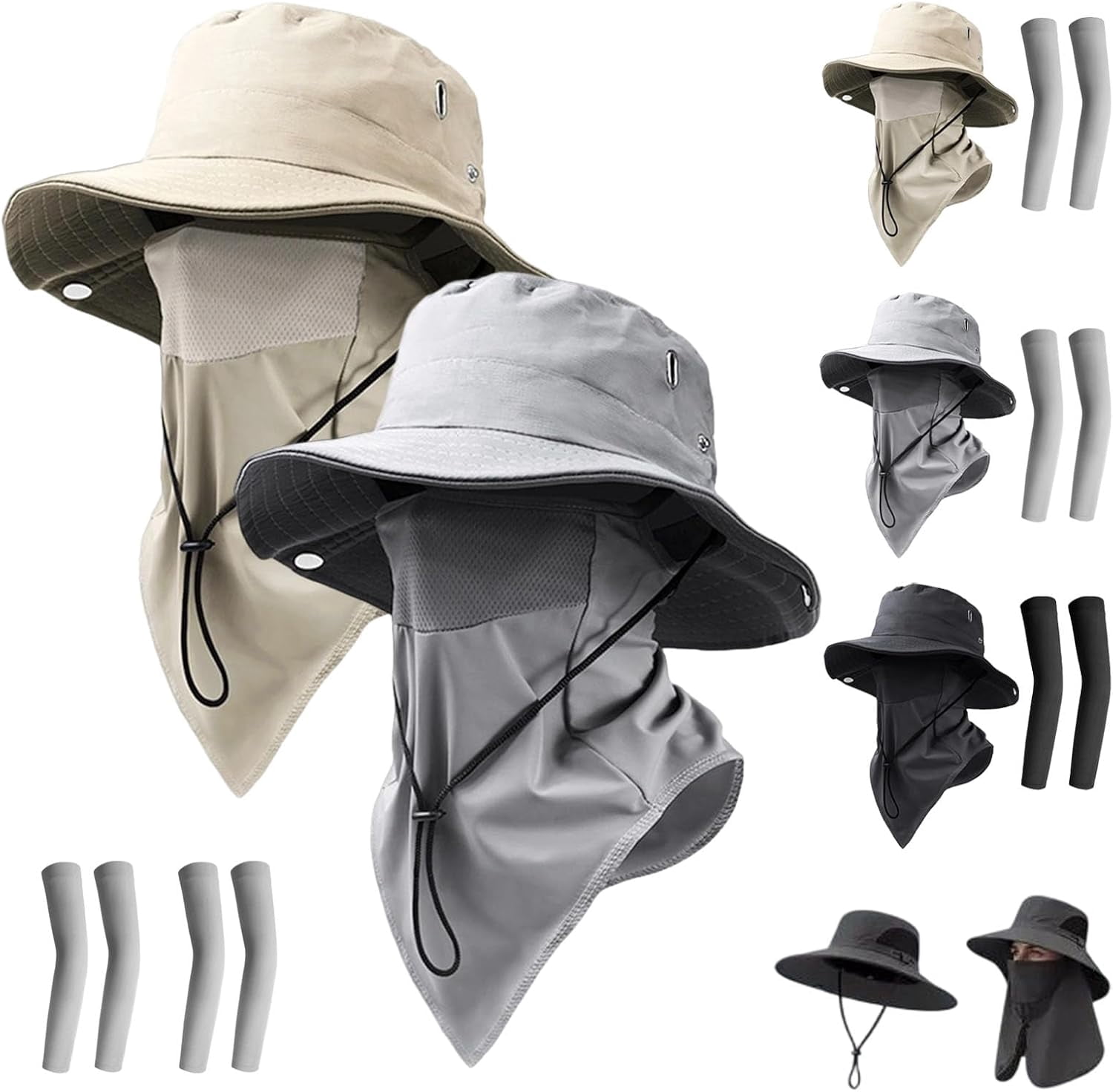 3-in-1 Breathable Fisherman Hat, 360° UV Protection Outdoor Fisherman's ...