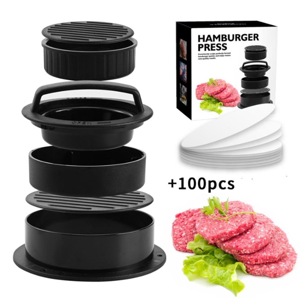 TIKA 3-in-1 Burger Press Patty Maker, Non-Stick Hamburger Patty Mold ...