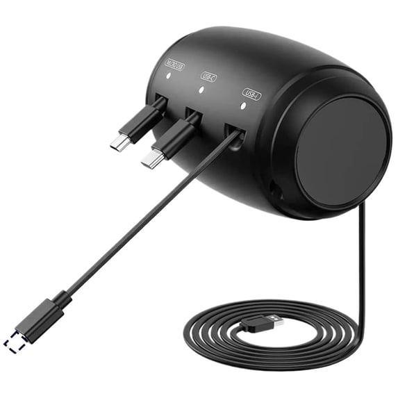 3-in-1 Car Backseat Charging Station 360° Rotating Headrest Mount ...