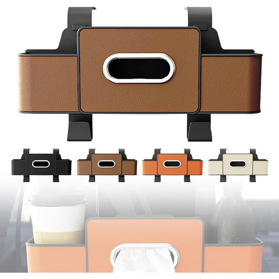 3-in-1 Car Backseat Organizer with Cup Holder, Tissue Box, Trash Bin ...