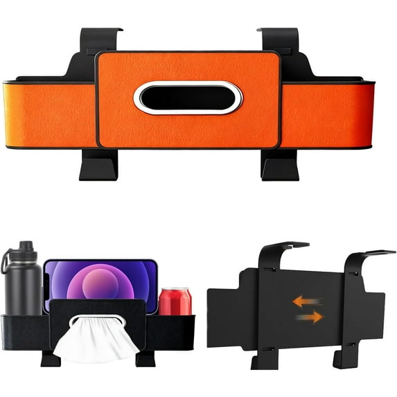 3-in-1 Car Backseat Organizer with 2 Cup Holders & Hooks, Universal Car ...