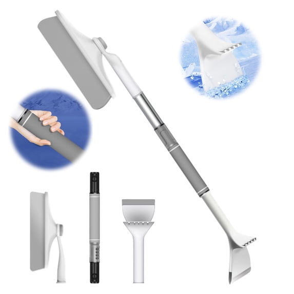 3-in-1 Car Snow Ice Scraper Brush - Detachable Design, Foam Grip & PVC ...