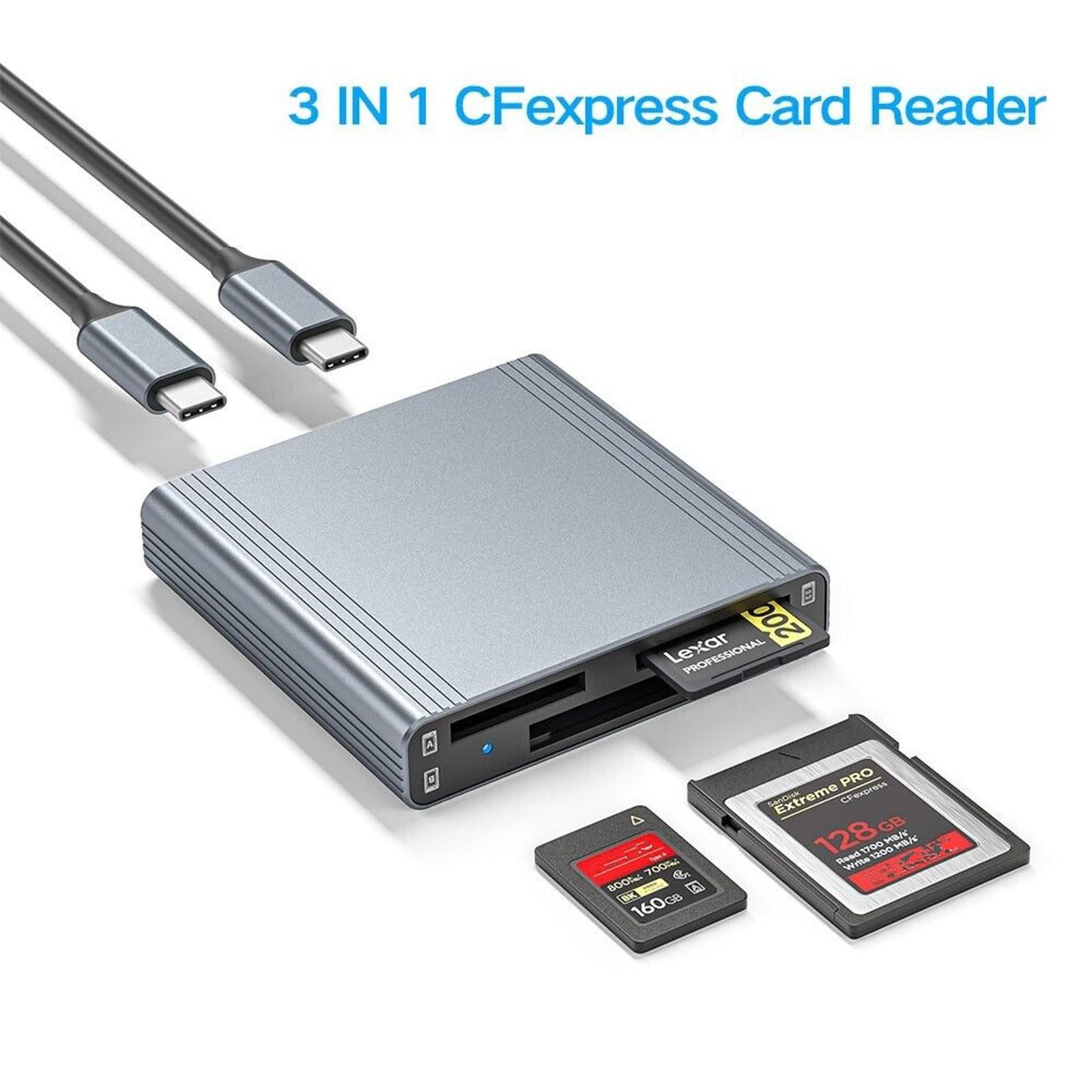 3 in 1 Card Reader USB 3.1 Gen2 10Gbps For CFexpress Type A / B/SD ...