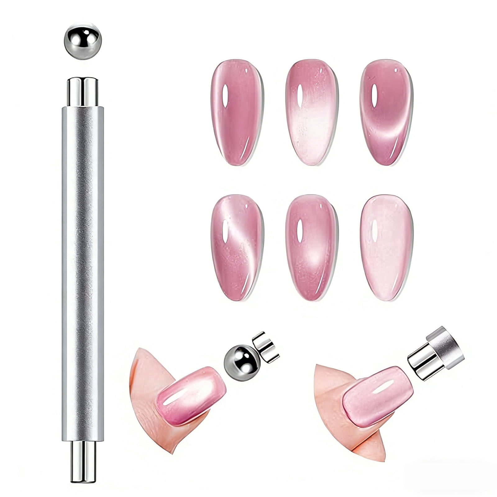 3-in-1 Cat Eye Magnet Nail Art Tool, Cylindrical & Round Ball Nail ...