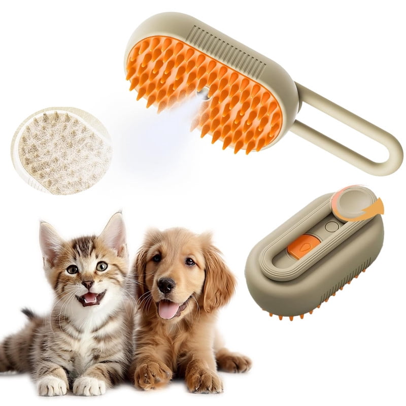 3-in-1 Cat Steam Brush – Self-Cleaning Pet Hair Brush with 360 ...