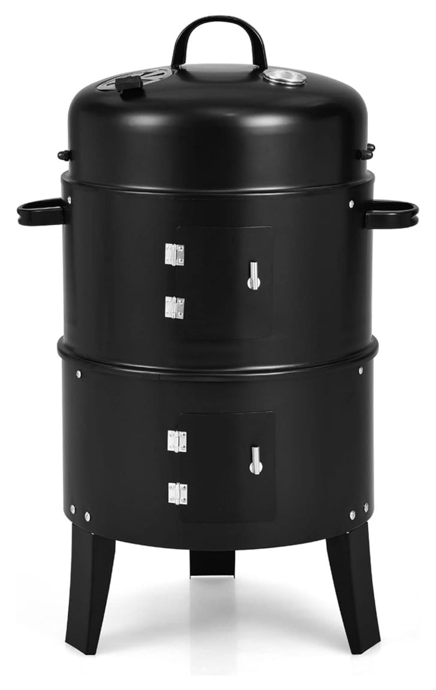 3-in-1 Charcoal Smoker Grill, Outdoor Vertical Charcoal Smoker with ...