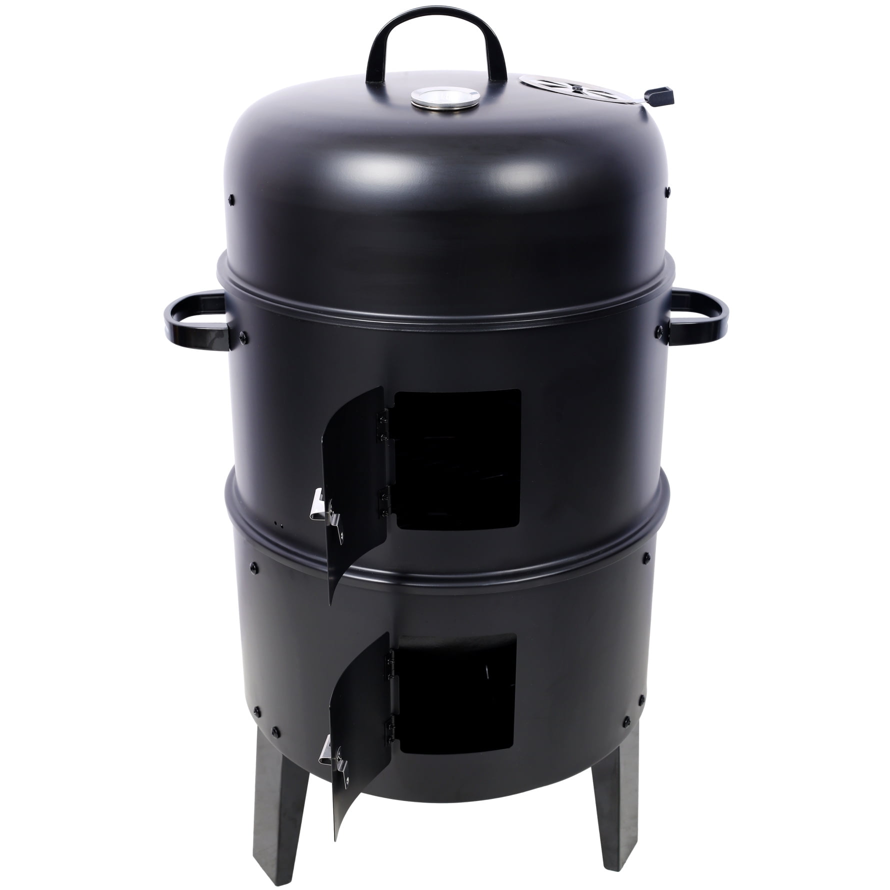 3-in-1 Charcoal Smoker Grill, Outdoor Vertical Charcoal Smoker with ...