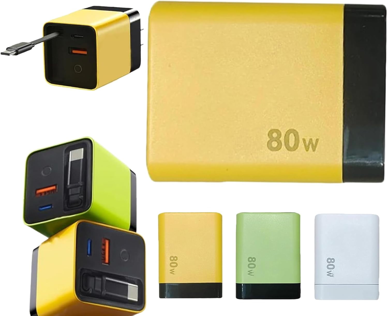 3 in 1 Charger Retractable 80W MAX Fast,Upgraded 3-in-1 Retractable ...