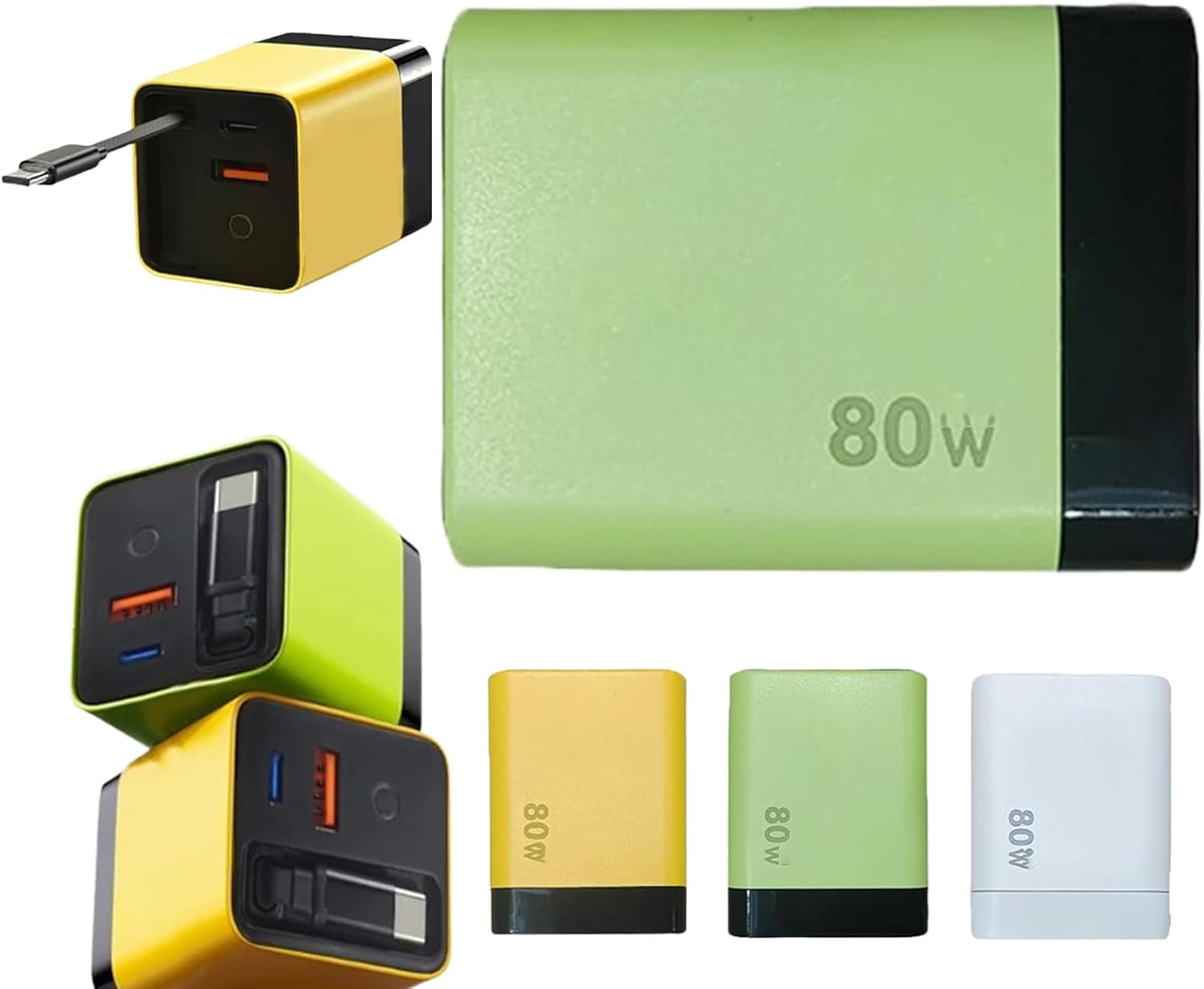 3 in 1 Charger Retractable 80W MAX Fast,Upgraded 3-in-1 Retractable ...