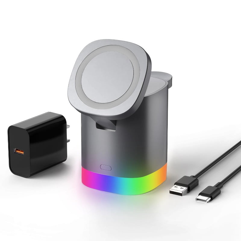 3-in-1 Charger Stand for Magsafe: Foldable Wireless Charging Stand with ...