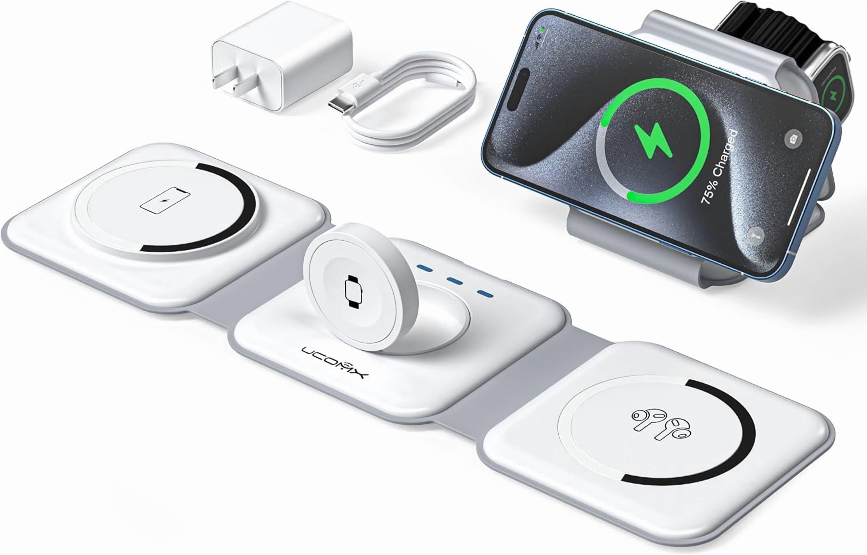 3 in 1 Charging Station for Multple Devices,Foldable Wireless Charger ...