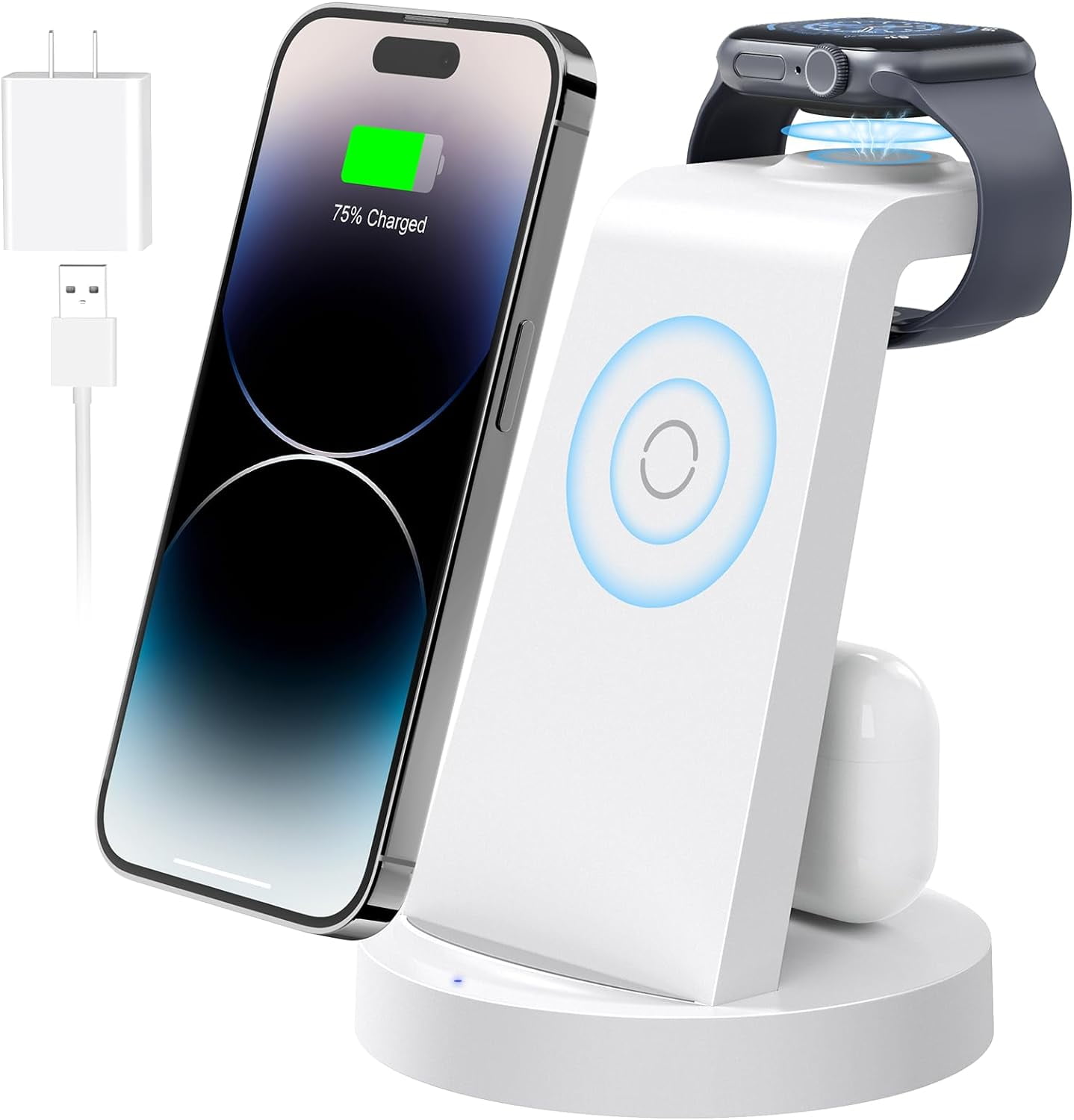 3 in 1 Charging Station for iPhone, ETEPEHI Wireless Charger for iPhone ...
