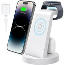 Wireless Charger, Qi-Certified 3 in 1 Fast Foldable Charging Stand Station Dock for Apple Watch ...