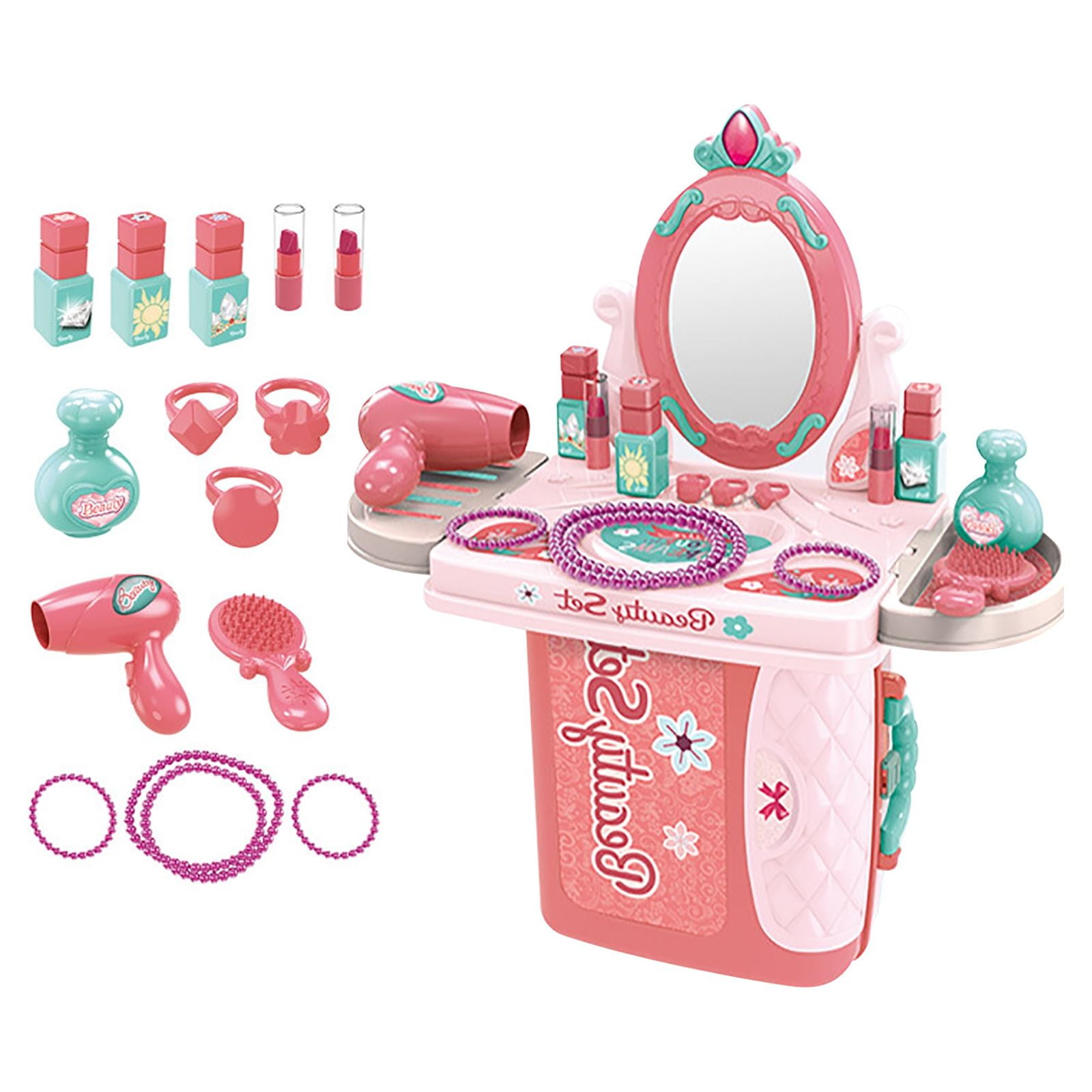 3 in 1 Children Dressing Playset Makeup Suitcase Kids Dressing Table ...