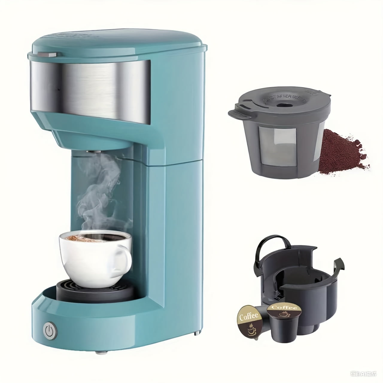 3-in-1 Coffee Machine Compatible for K-Cups, Ground Coffee & Tea ...