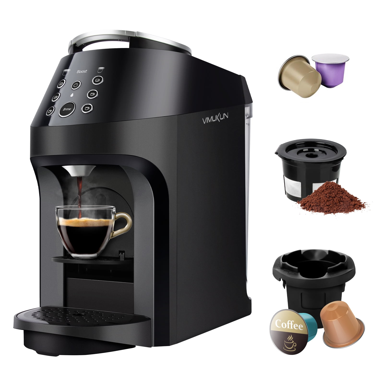 Kuhitley 3-in-1 Coffee Maker, Espresso Machine for Nespresso, K-Cup Pod ...