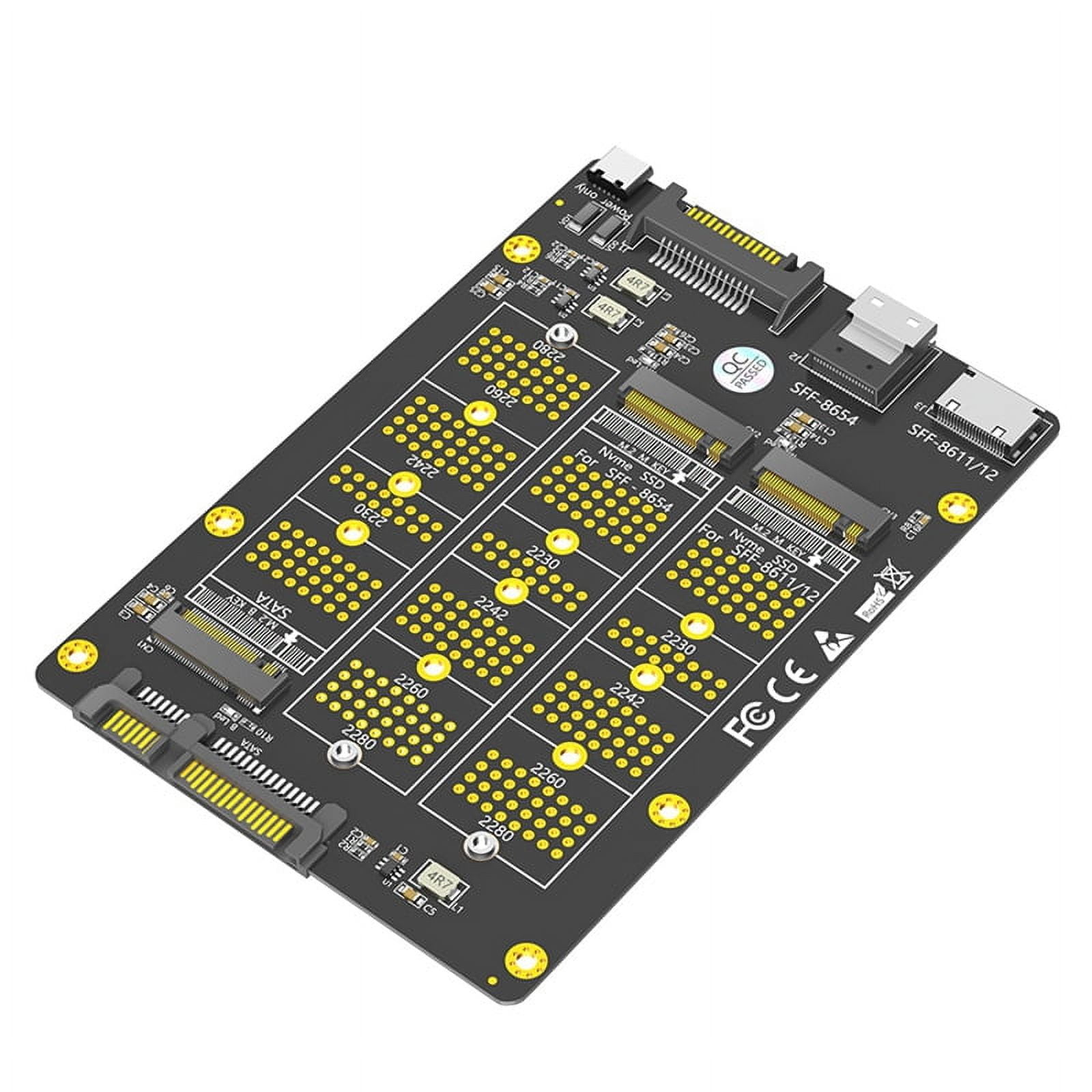 3 in 1 Combo M.2(NGFF) NVMe SSD/SATA-Bus SSD to SFF-8611/8612 8654/and ...