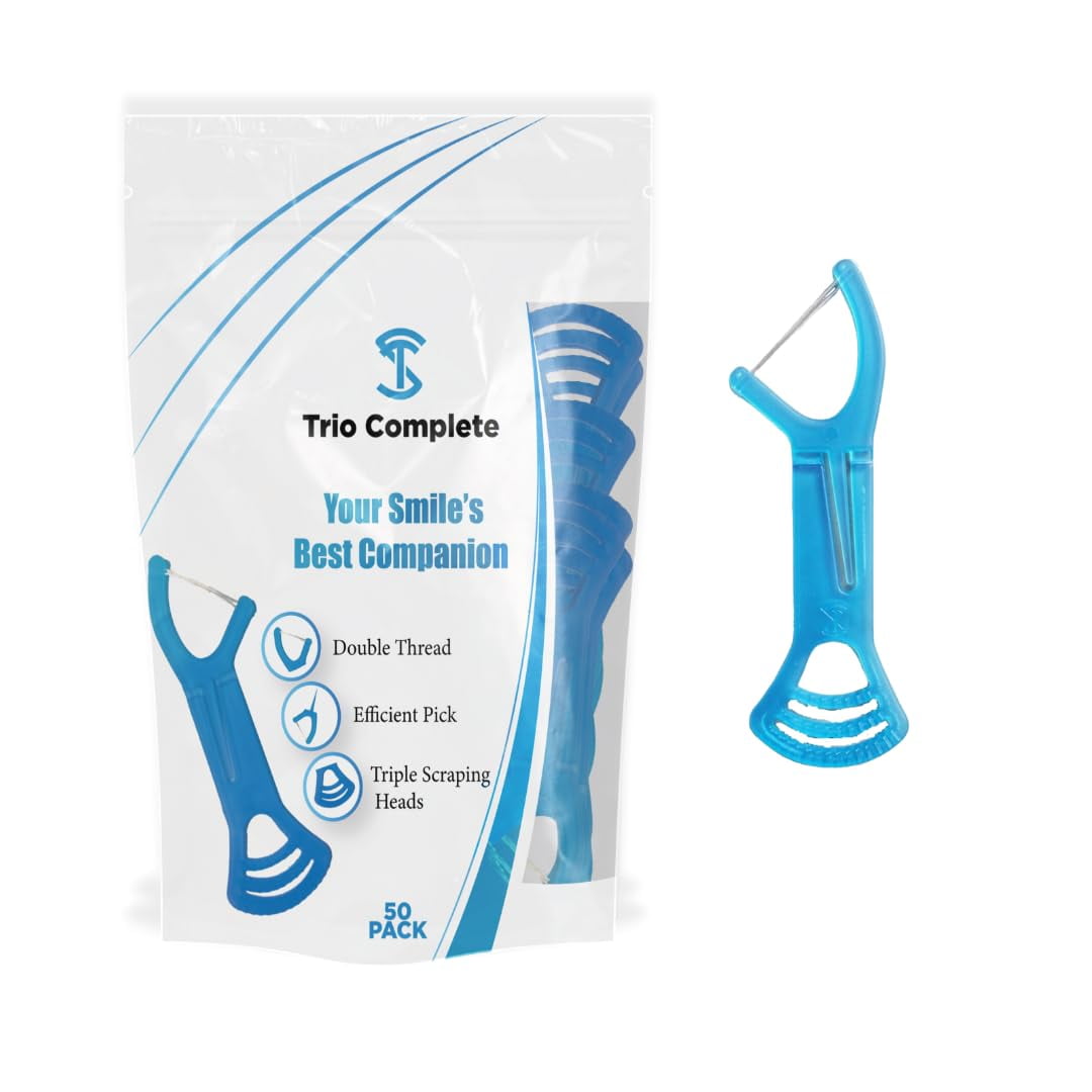 3-in-1 Complete Dental Care TSF6 Set: Double Thread Floss Picks ...