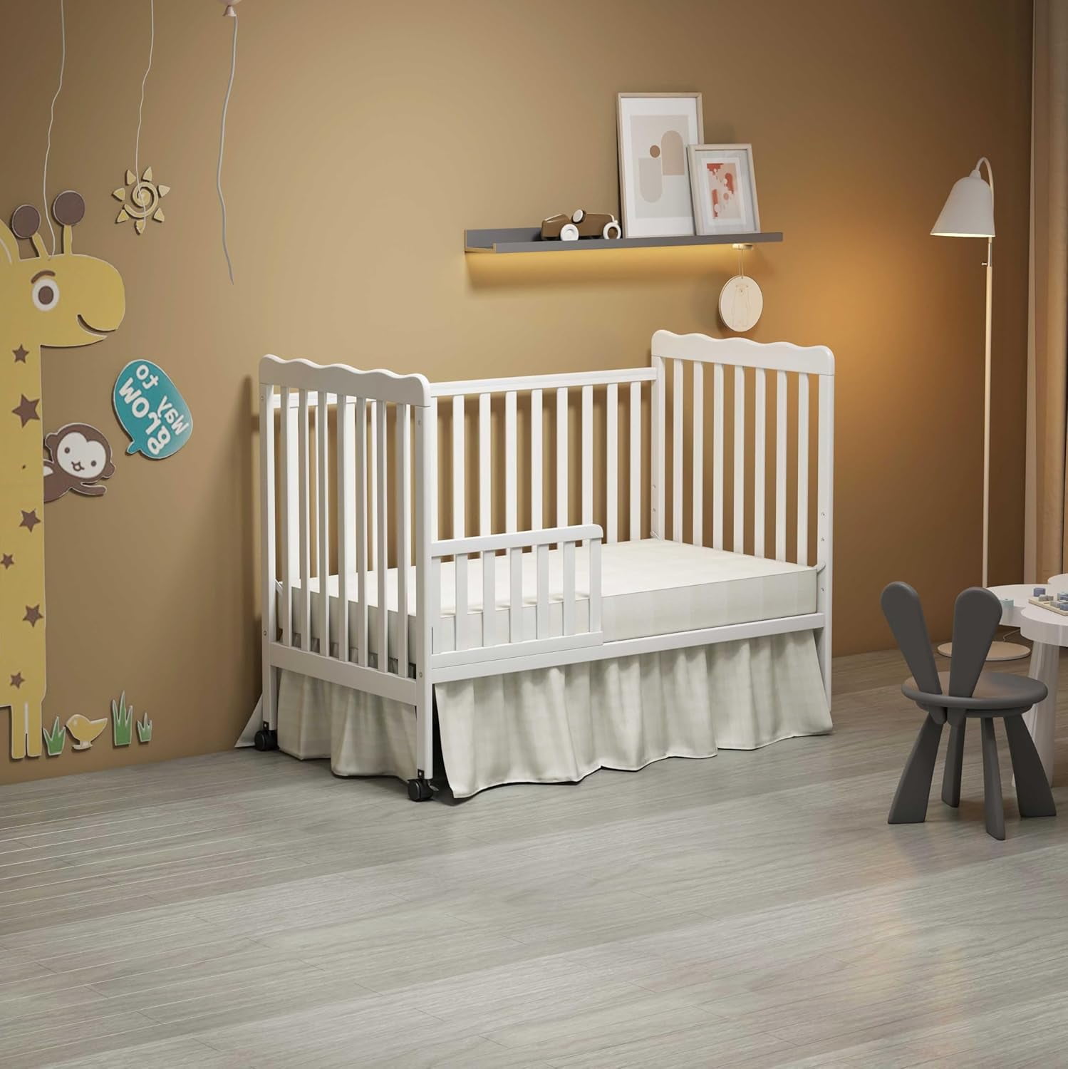 3-in-1 Convertible Crib, Full Size , Rustic Baby Crib with Locking ...