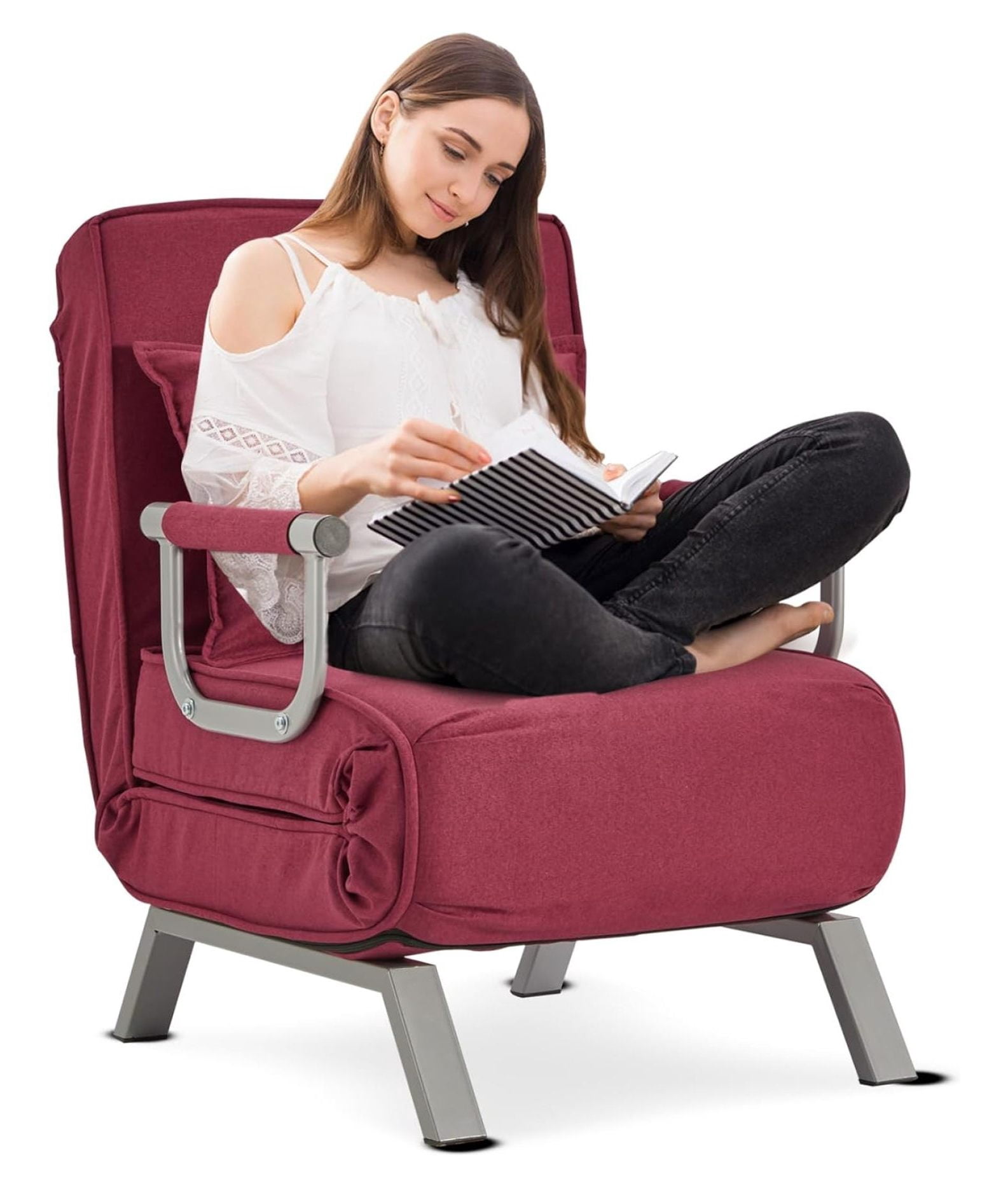 3-in-1 Convertible Sofa Bed Sleeper Chair with Pillow,Folding Versatile ...