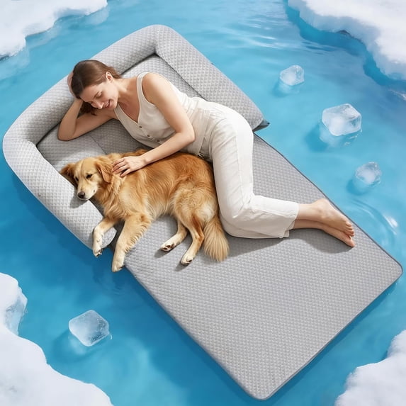 3-in-1 Cooling Dog Bed XX-Large 78 x 47 Inches Arc-Chill Tech Non-Slip ...